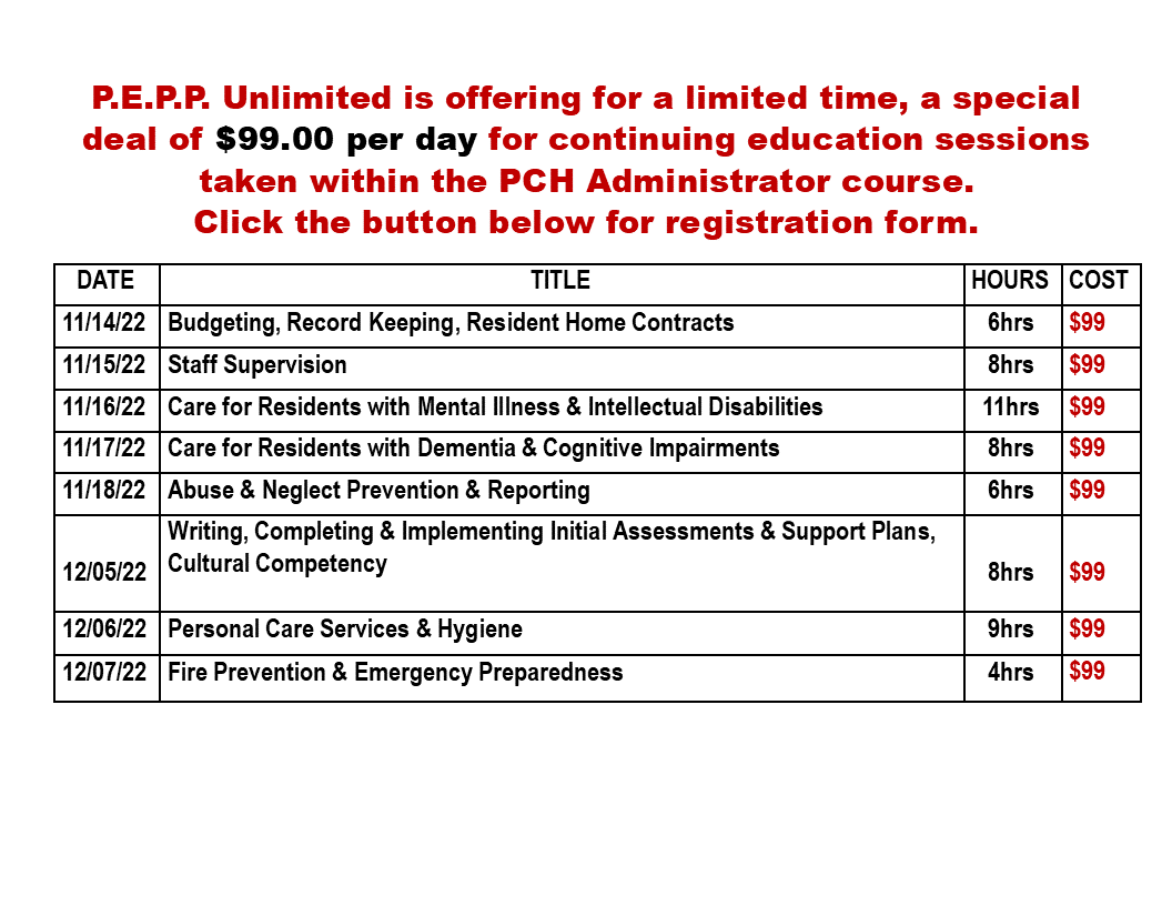 CONTINUING EDUCATION | P.E.P.P. Unlimited.com